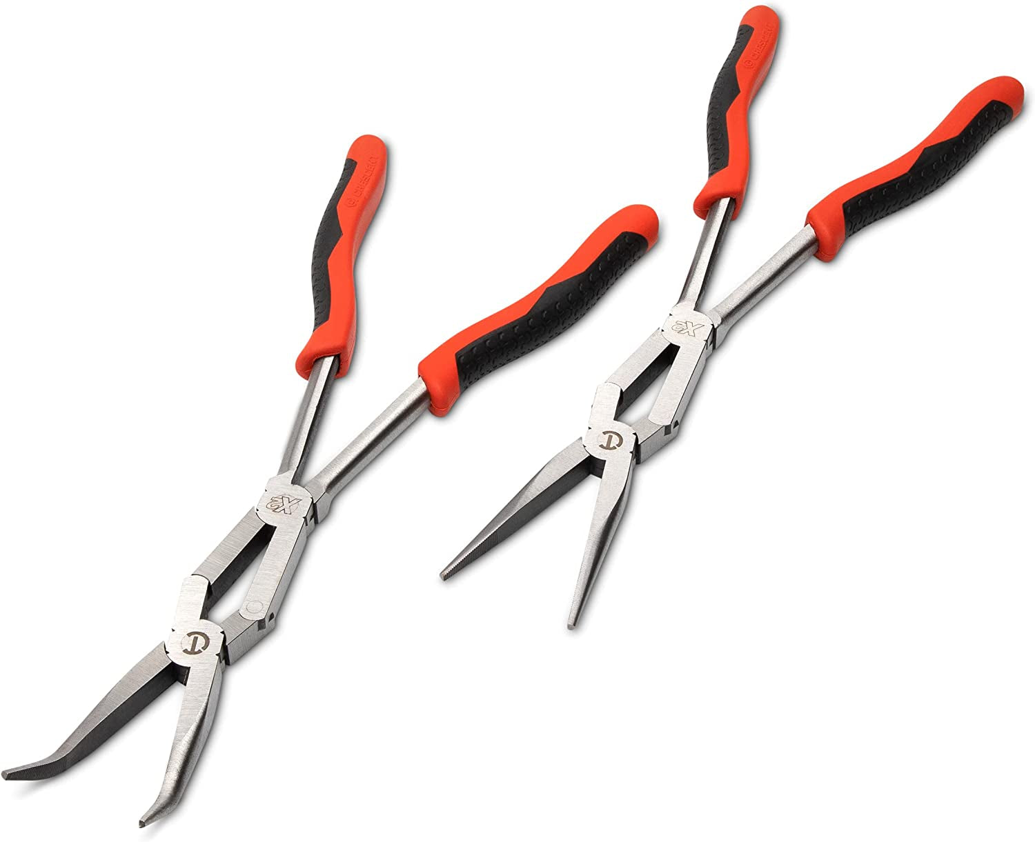 Crescent 2 Pc. X2 Straight and Bent Long Nose Dual Material Plier Set ...